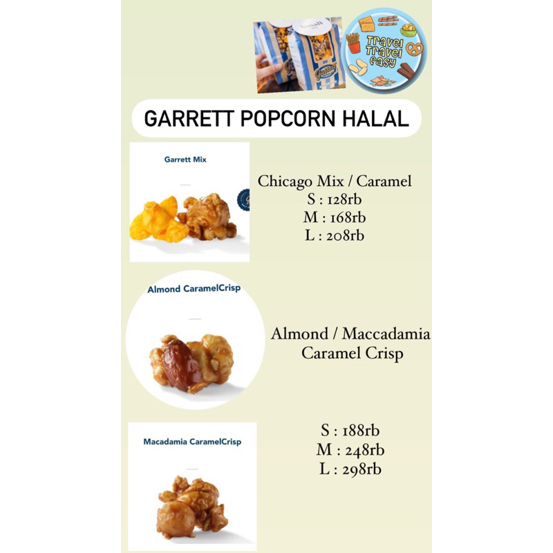 Jual GARRETT Popcorn Malaysia Halal Caramel Maccadamia Chicago Mix | Shopee Indonesia