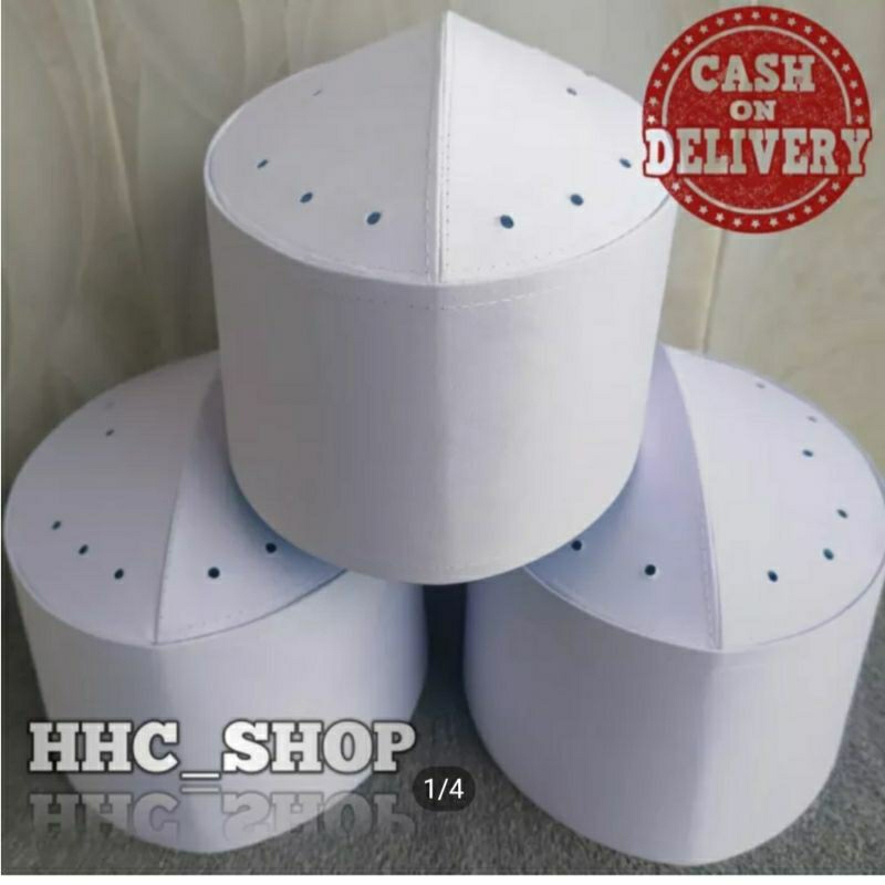 Jual Peci Dewasa Warna Putih Model Batok Haji Polos Keras Bahan Mika ...