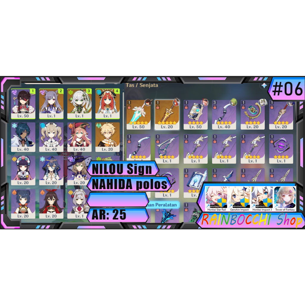 Jual NAHIDA Akun Genshin Impact Signature Weapon A Thousand Floating ...