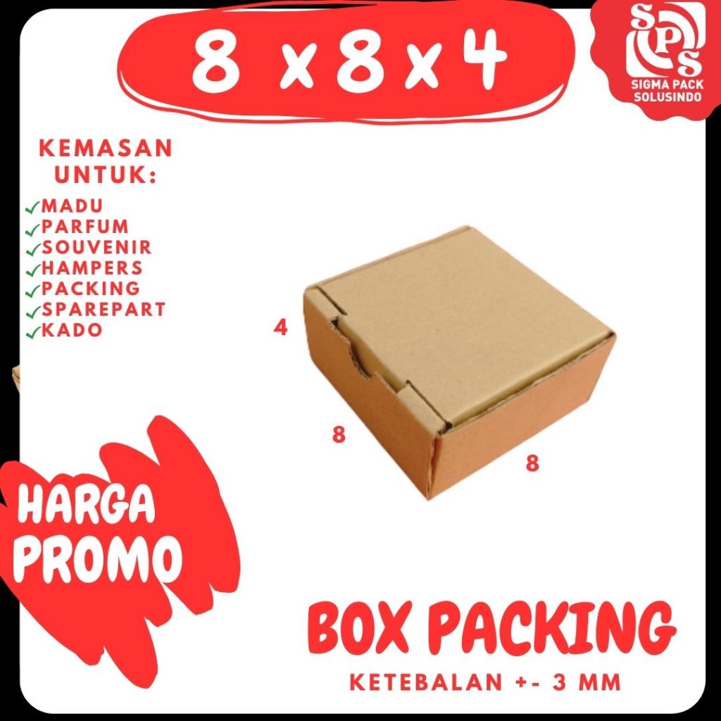 Jual kardus 8x8x4 Box Mini Kotak Misteri Dos Packing Bungkus Madu ...