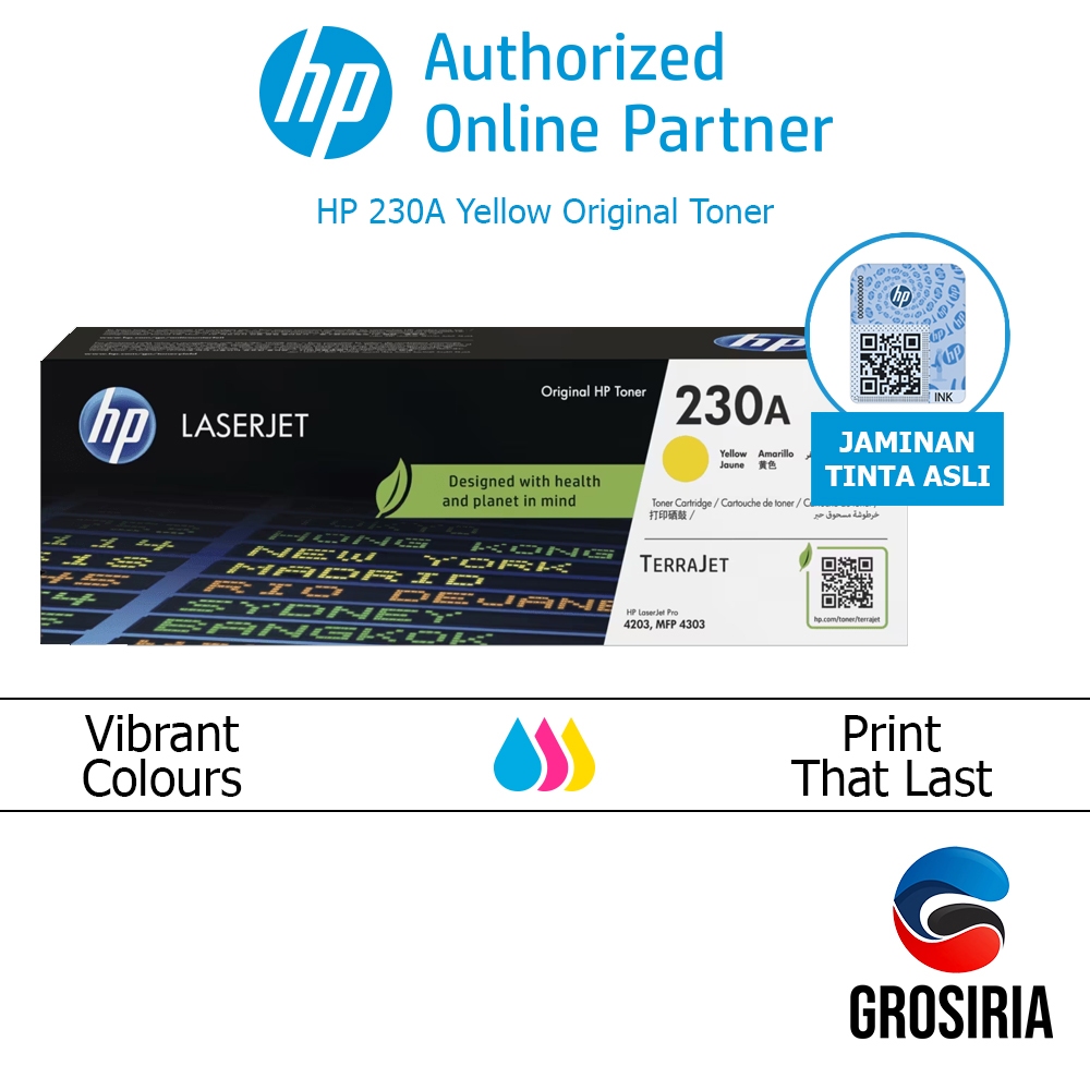 Jual HP Toner Laserjet 230A Yellow Original (W2302A) | Shopee Indonesia