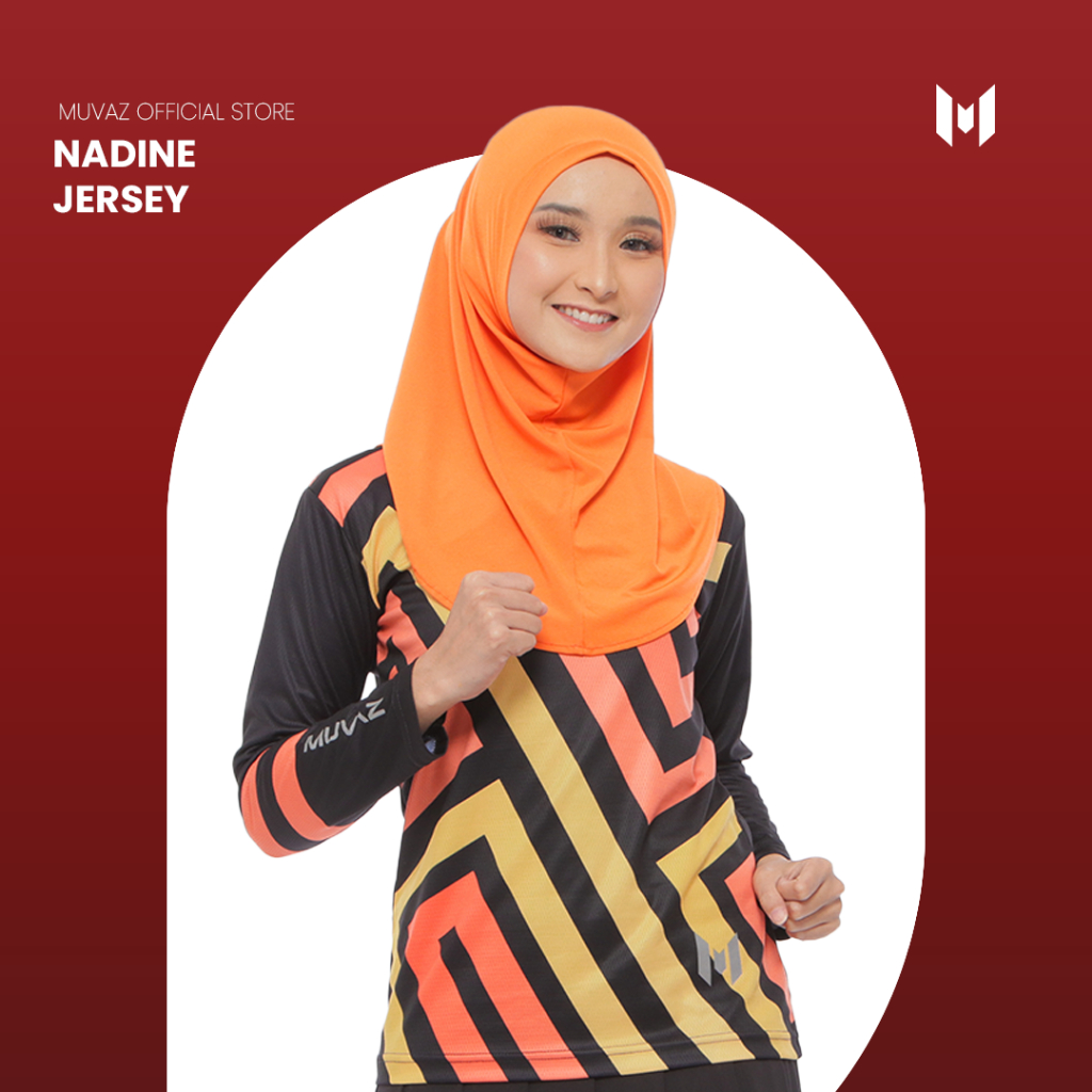 Jual Muvaz Nadine - Kaos Olahraga Muslimah Dryfit Motif Garis | Shopee Indonesia