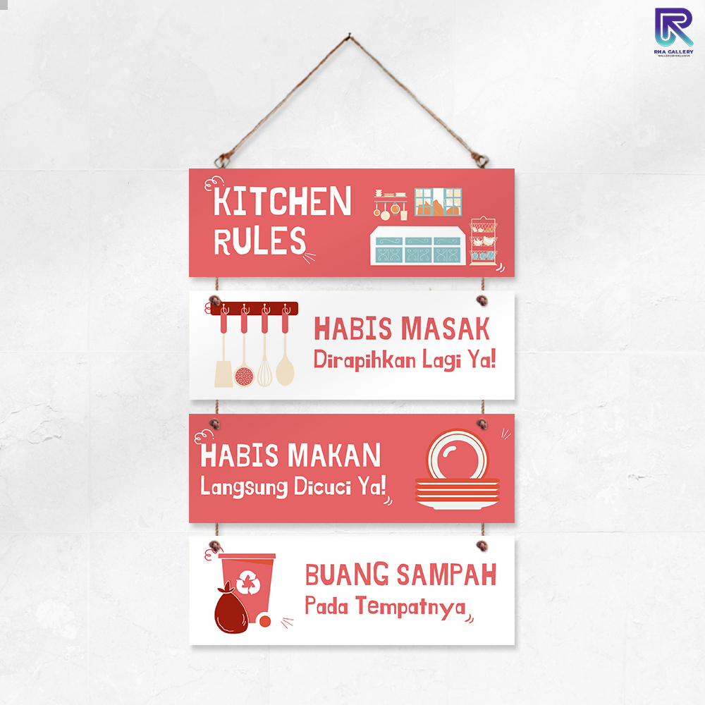Jual RHA GALLERY Hiasan Dinding Gantung SET Kitchen Rules Pink Pajangan ...