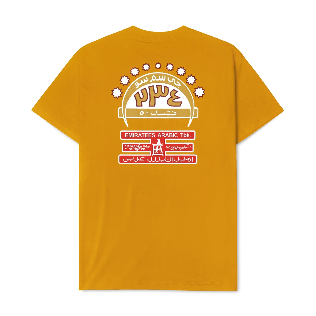 Jual Emiratees Pocket T-shirt Jiy Sam Sow Arabic Mustard | Shopee Indonesia