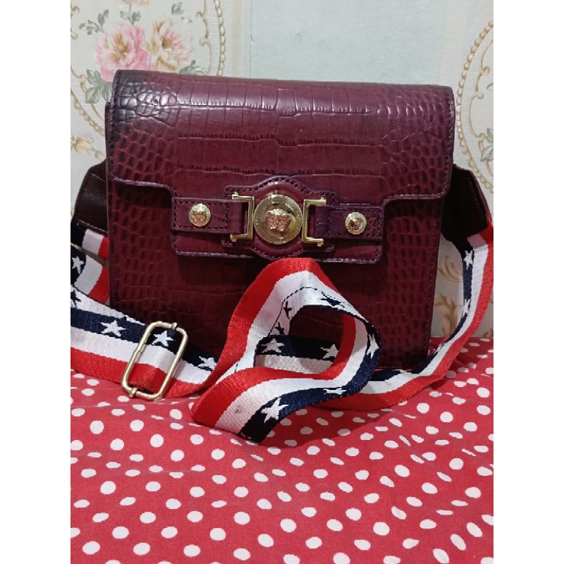 Jual versace sling croco tas wanita preloved cantik mulus | Shopee ...