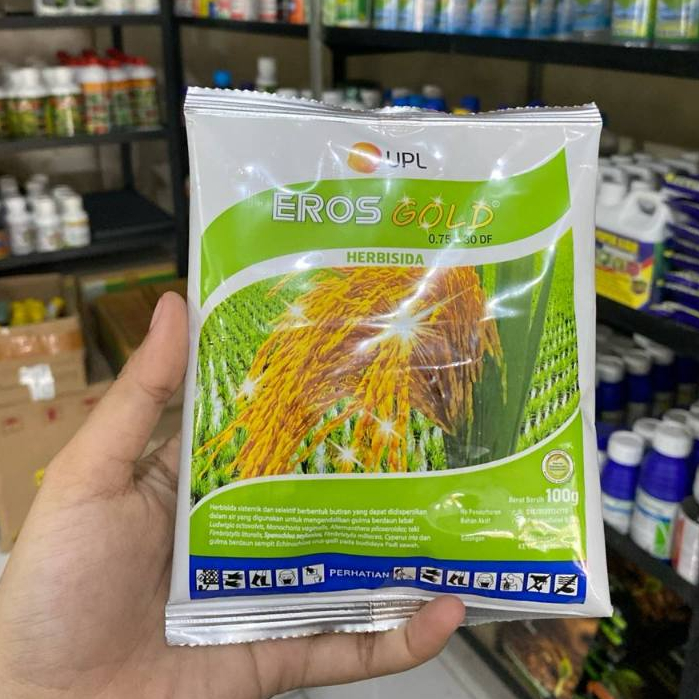 Jual Herbisida Pembeku Biji Gulma Padi Eros Gold 100gram Original ...