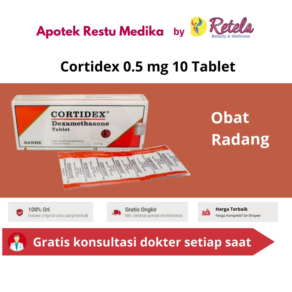 Jual CORTIDEX 0.5MG 1 STRIP 10 TABLET / OBAT RADANG | Shopee Indonesia