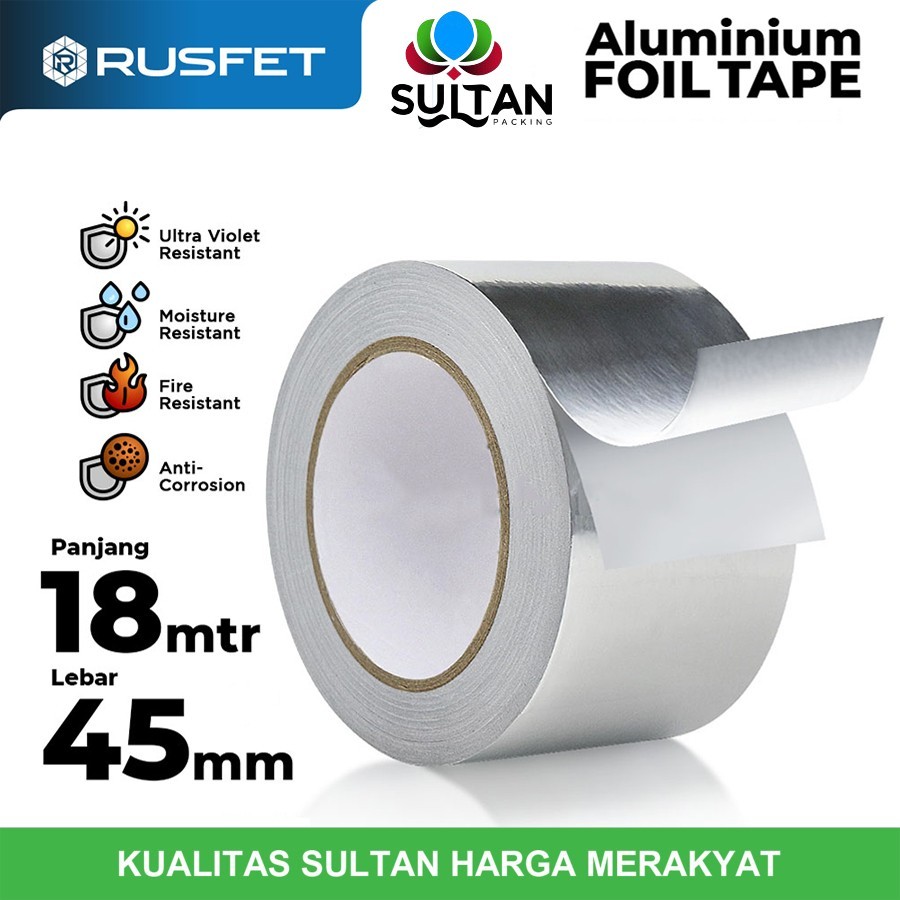 Jual Lakban Aluminium Foil Tape Isolasi Waterproof Tahan Panas RUSFET ...