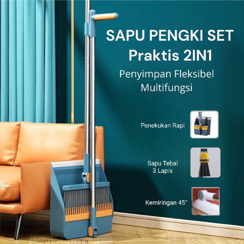 Jual Sapu Pengki Set 2IN1 Praktis Sapu Sekop Set Minimalis Sapu Pengki ...