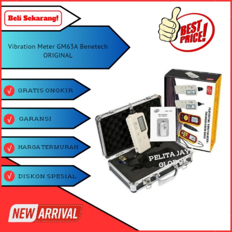 Jual Vibration Meter GM63A Benetech ORIGINAL Vibrometer Tester GM-63A ...
