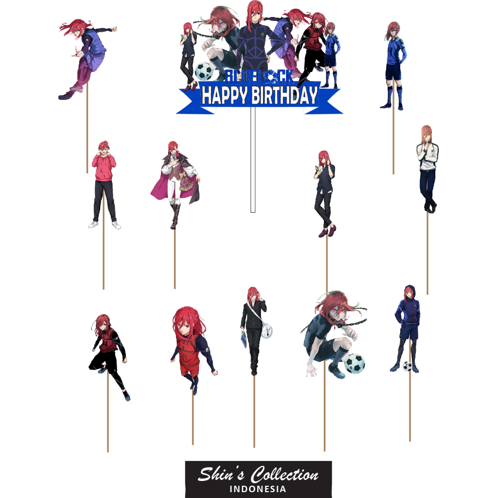 Jual Topper cake Blue Lock Chigiri Hyoma solo isi 12 pcs | Shopee Indonesia