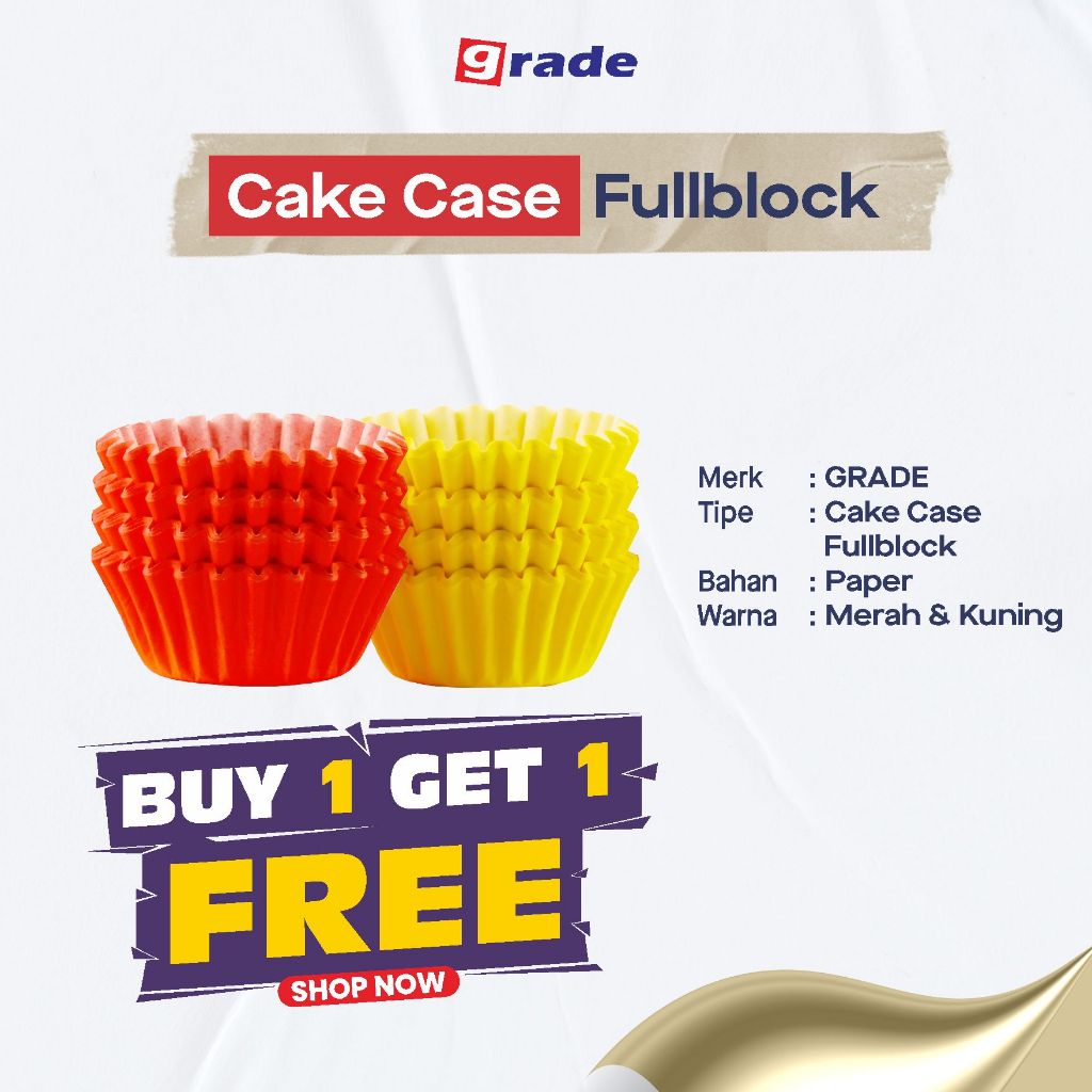 Jual GRADE Cake Case Merah & Kuning - Kertas Kue Cupcake - B1 G1 ...