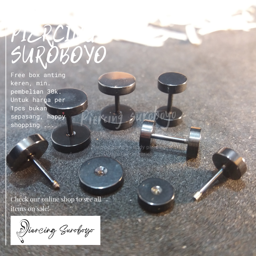 Jual tindik barbel hitam roda kw barbel tindik anting barbel tindik ...