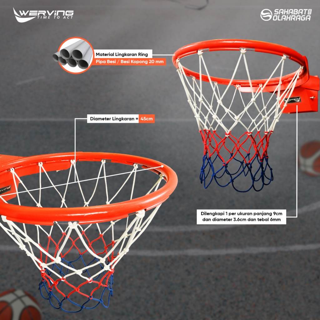 Jual Ring Basket Rims Kompetisi / Ring Basket Standart FIBA (satu unit ...