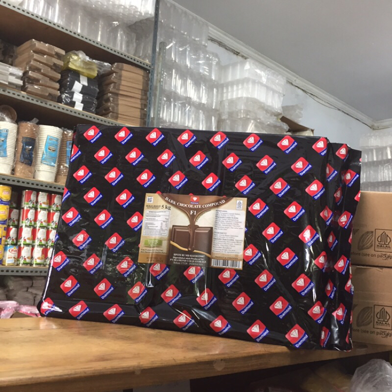 Jual Coklat Diamond 5kg Dark Chocolate Compound F1 Coklat Blok | Shopee ...