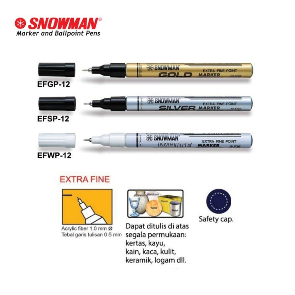 Jual Paint Marker/ Spidol Cat Permanent Snowman Extra Fine | Shopee ...