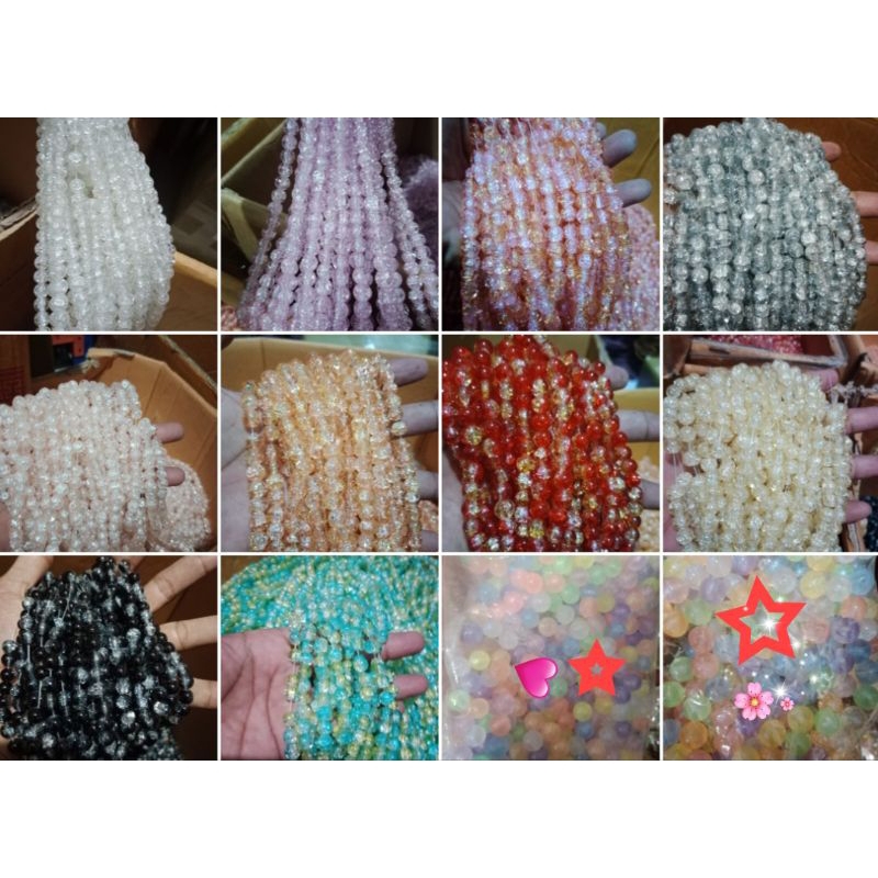 Jual Batu Retak/Corak Pecah 8mm /10 string /Warna | Shopee Indonesia