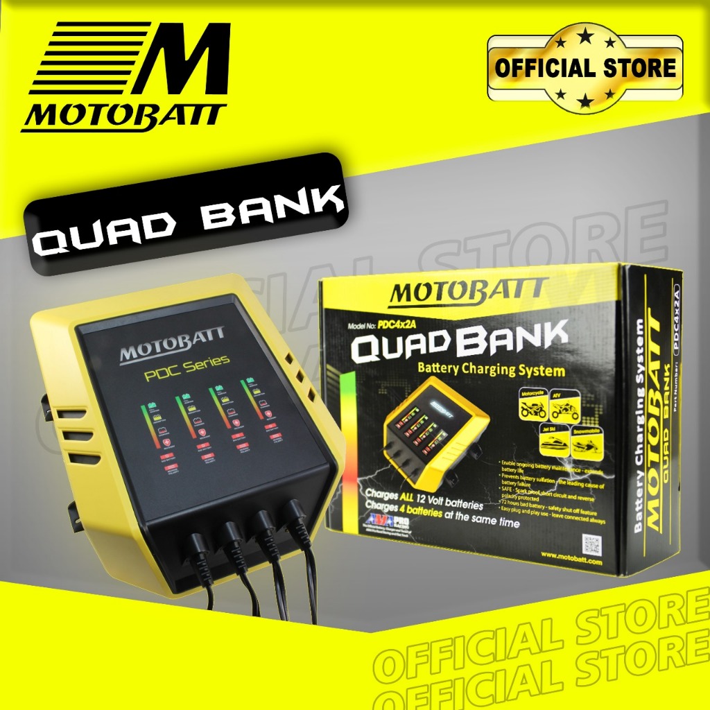 Jual Charger Motobatt Quad Bank - 12V – 2Ah | Shopee Indonesia