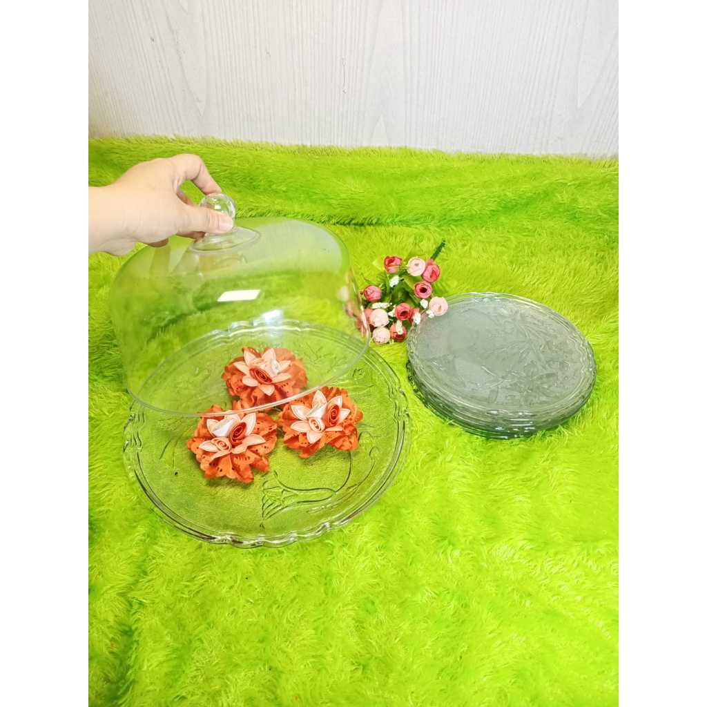 Jual GROSINDO PIRING KUE KACA SET 8 IN 1 / PIRING DESERT SET / PIRING KUE KACA TUTUP | Shopee ...