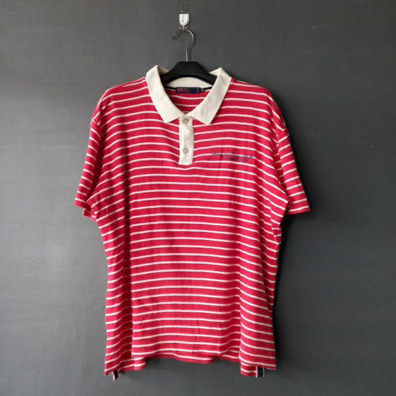 Jual DOHC Polo Shirt Selvedge Atasan Pria Wanita Garis Garis Salur kaos polo | Shopee Indonesia