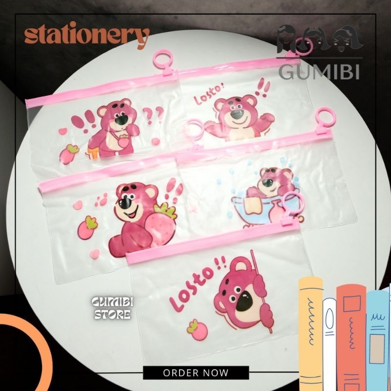 Jual Kotak Pensil LOTSO Pouch PVC Kartun Pensil Case Beruang Pink ...