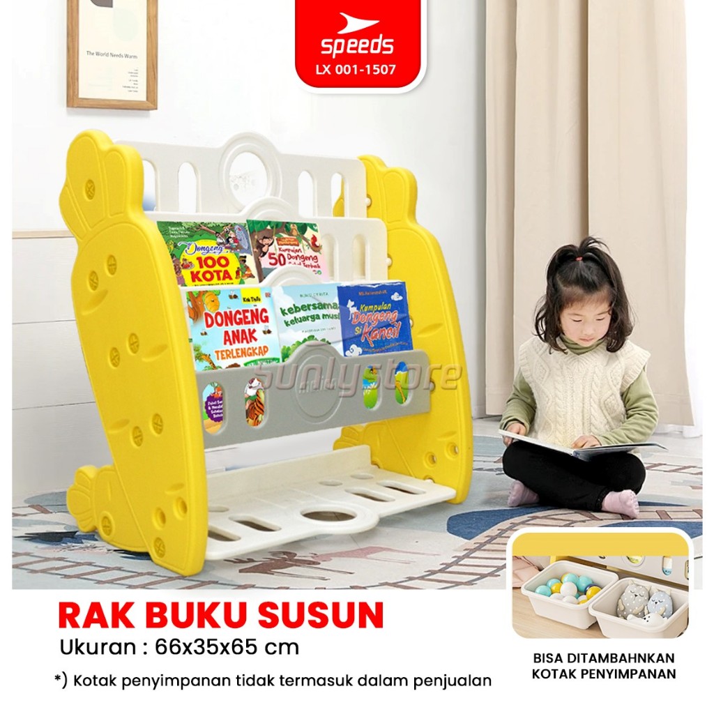 Jual MOLION SNI Organizer Book Rak Tempat Buku Anak 3 Susun Buku Cerita ...