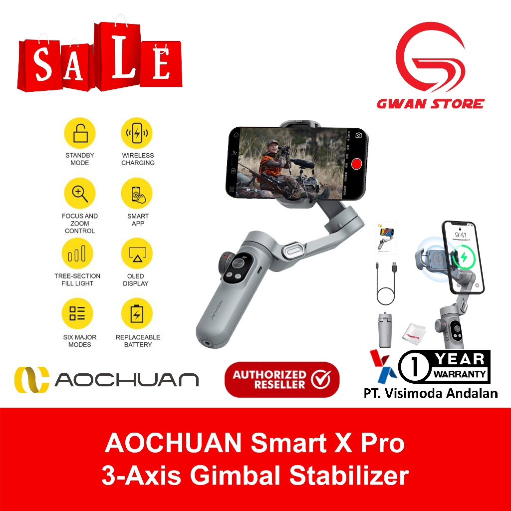 Jual AOCHUAN Smart X Pro 3-AXIS Smartphone Gimbal Stabilizer for Android & IOS | Shopee Indonesia
