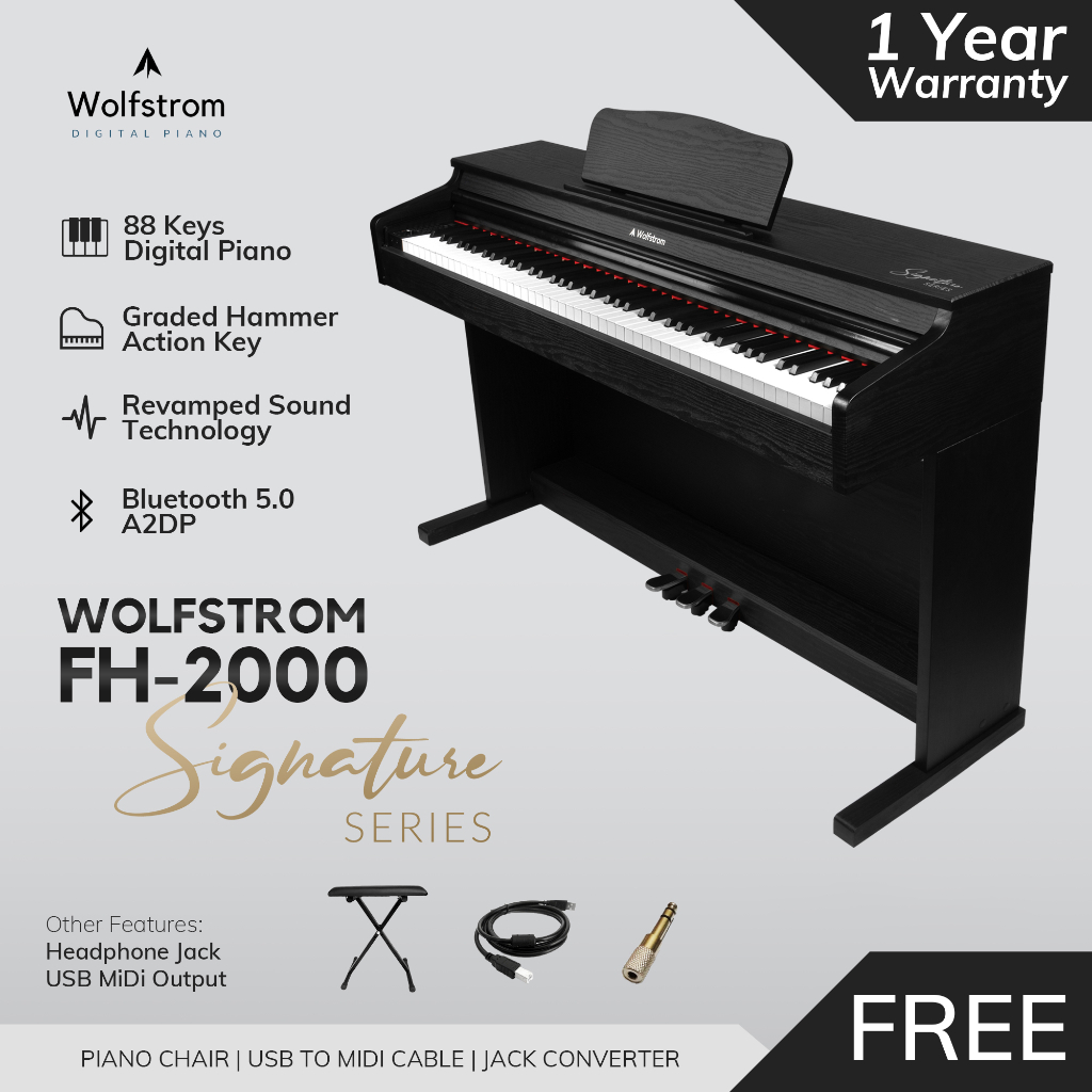 Jual Wolfstrom FH-2000 Signature Series Digital Piano Graded Hammer ...