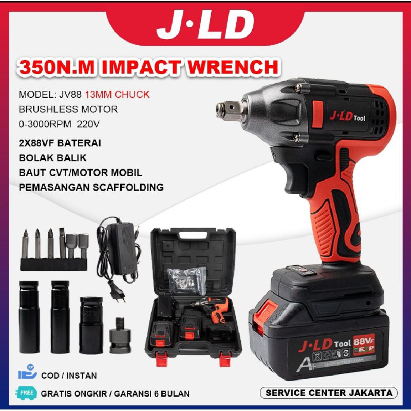 Jual JLD tool 88v Impact Wrench Brushless impact baterai torsi besar ...
