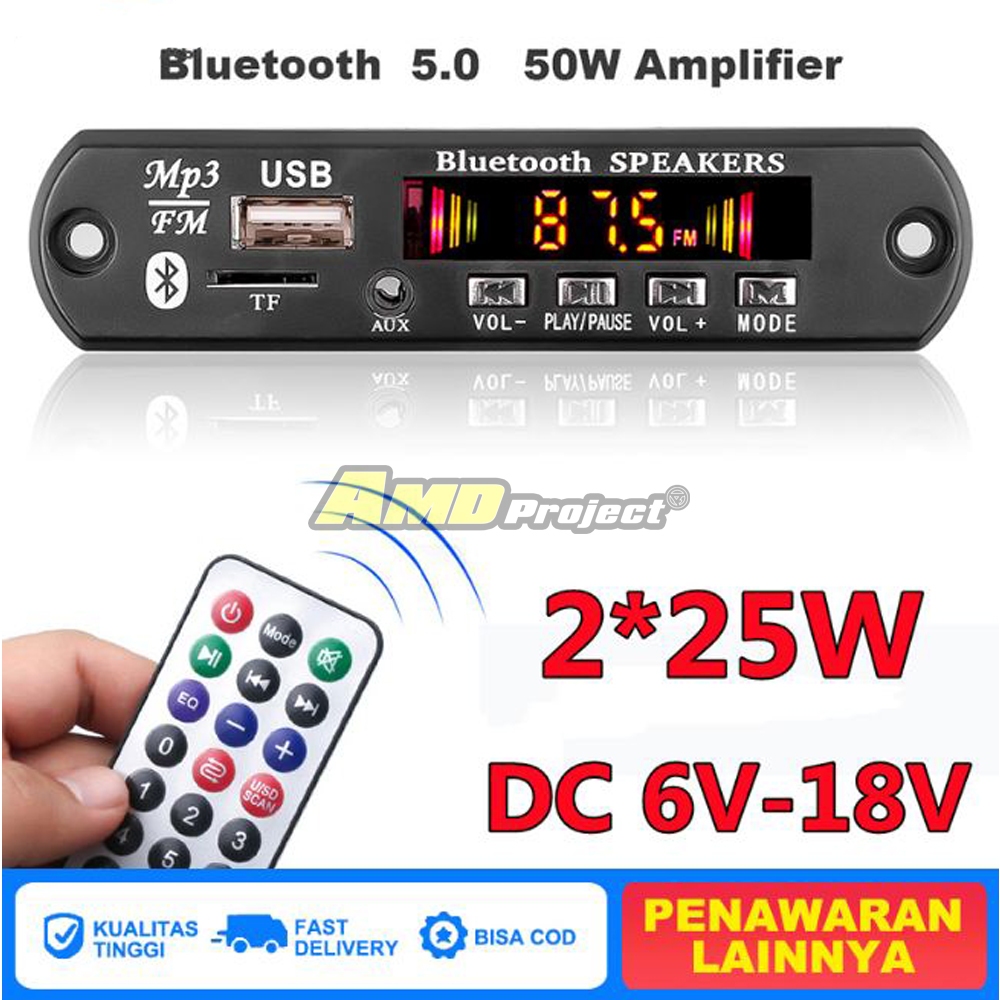 Jual Mp3 Player Bluetooth Decoder Usb Tf Radio 12v Memori Card Wireless ...