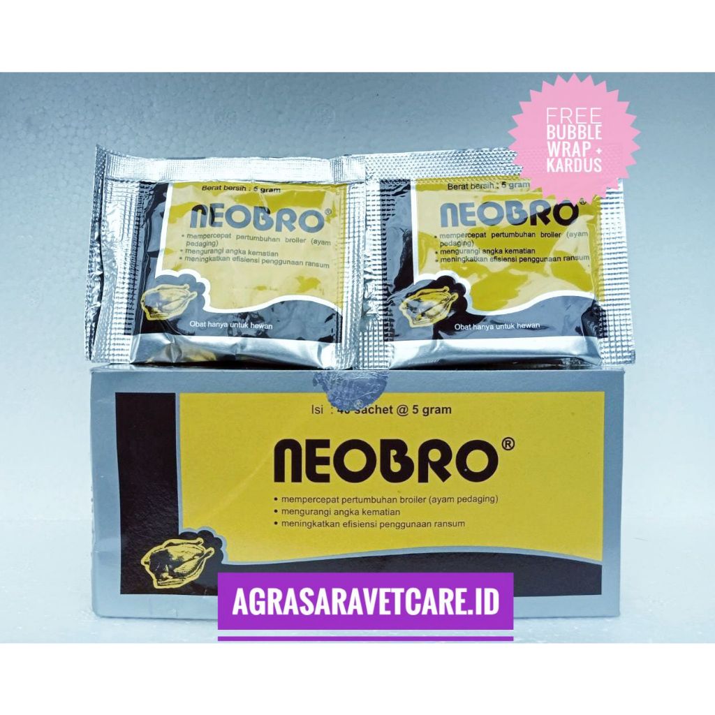 Jual NEOBRO 1 Box 40 Sachet @ 5gr Vitamin Penambah Berat Penggemuk Ayam ...