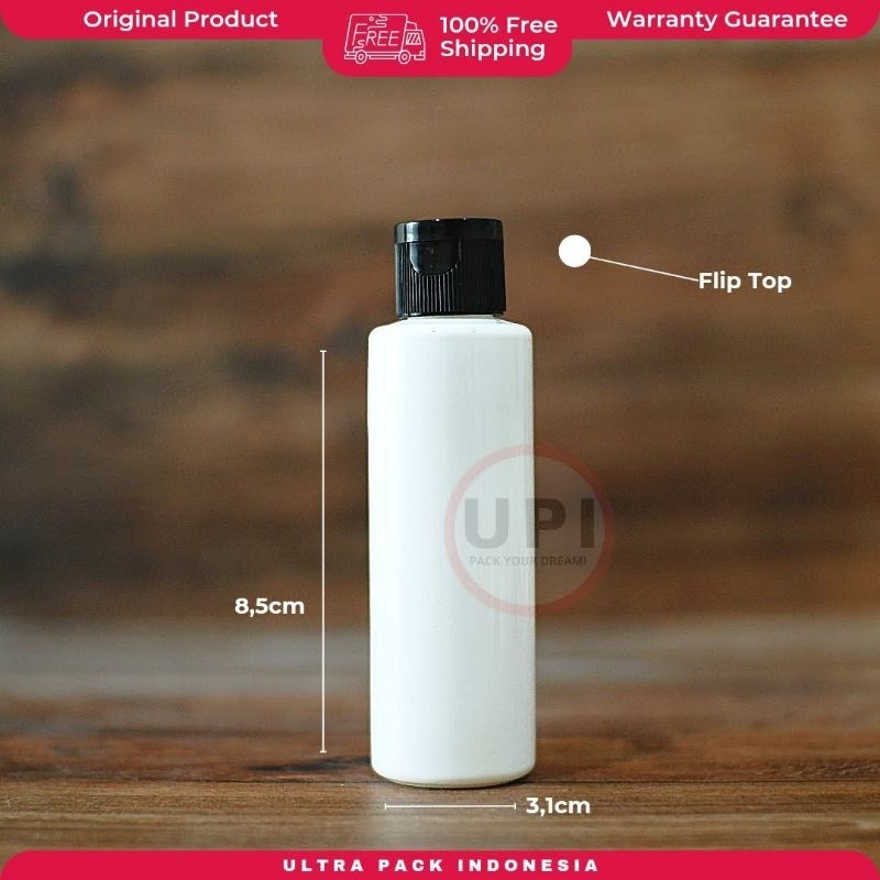 Jual Kemasan Botol Fliptop Isi Ulang - BOTOL PET RF 60ML PUTIH + FLIP TOP | Shopee Indonesia