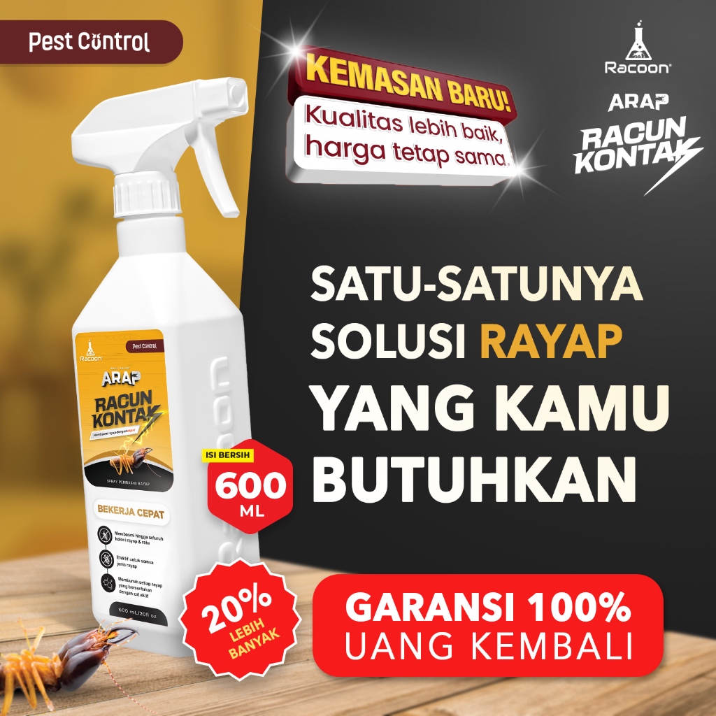 Jual Racoon Anti Rayap Racun Kontak ARAP Quick Action 600 ml Garansi ...