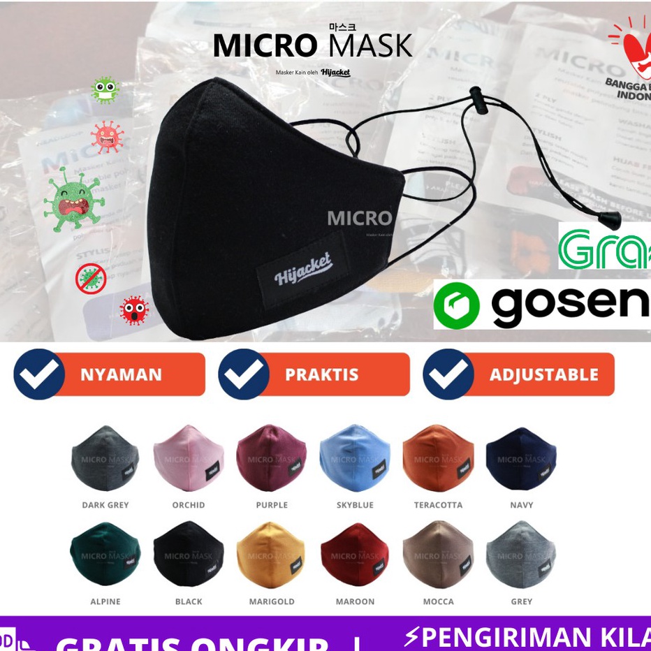 Jual Kualitas Dijamin ORIGINAL Micro Mask Hijacket Azmi Hijab Masker ...