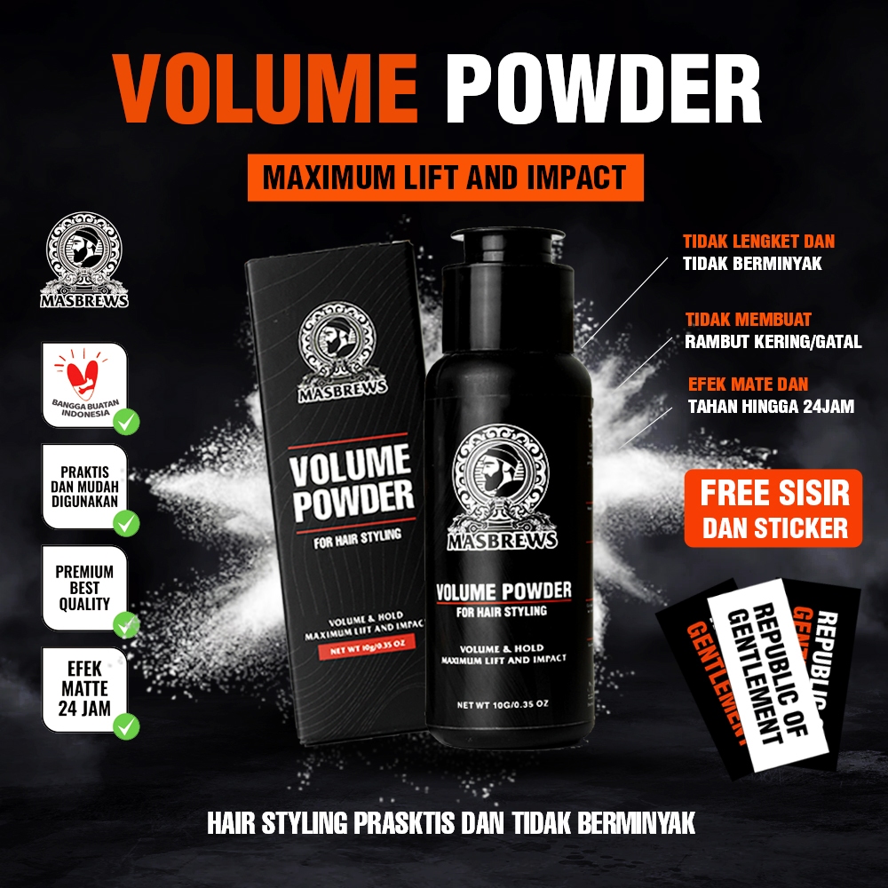 Jual Masbrews Hair Powder - Pomade Powder For Volume Hair Styling ...