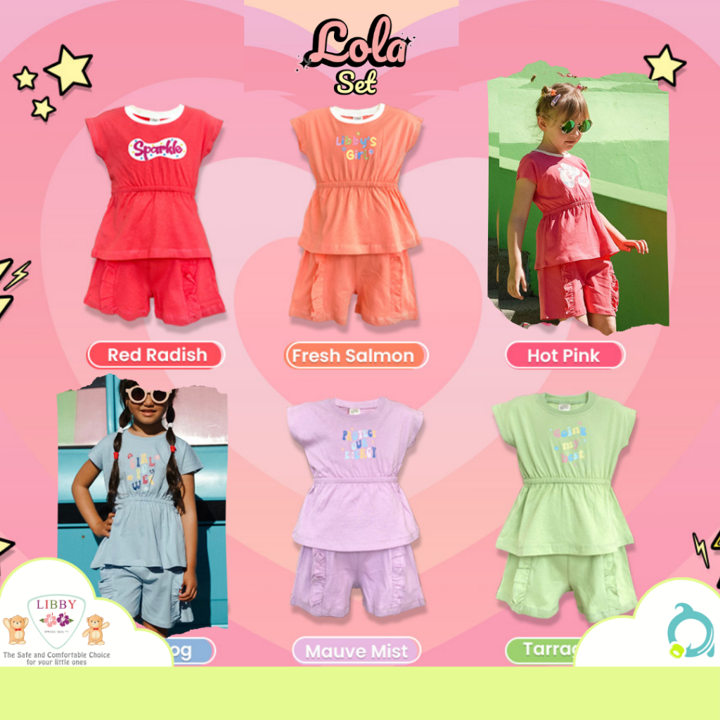 Jual LIBBY Lola Set Girl Size 9-12 Bulan | 3-4 Tahun (1 stel/pack ...