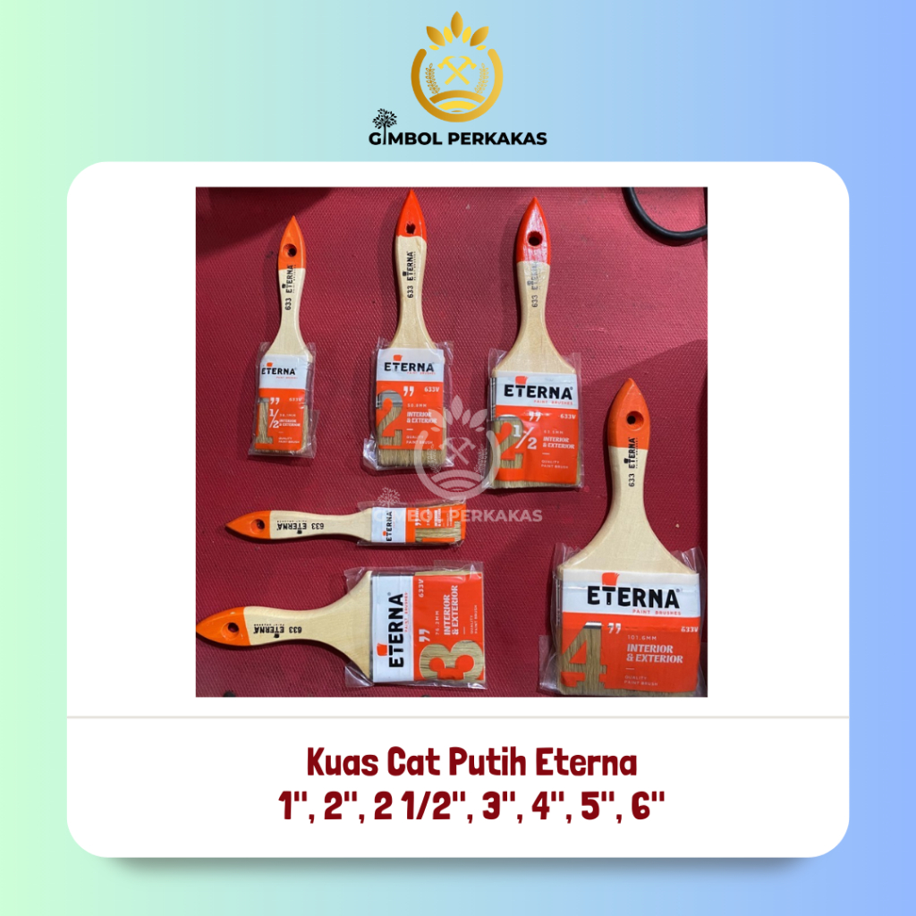 Jual ECER Kuas Cat Tembok Dinding ETERNA 633 (OREN) ukuran 3", 4", 5 ...