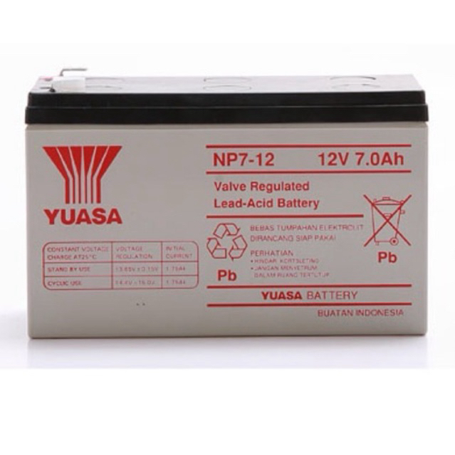 Jual Accu Aki Baterai Kering Battery Yuasa 12V 7Ah NP7-12 Original | Shopee Indonesia