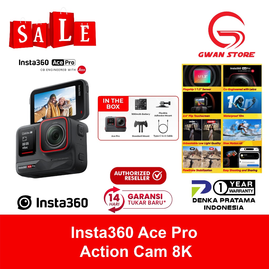 Jual Insta360 Ace Pro Action Camera Insta 360 AcePRO Action Cam 8K 48MP ...