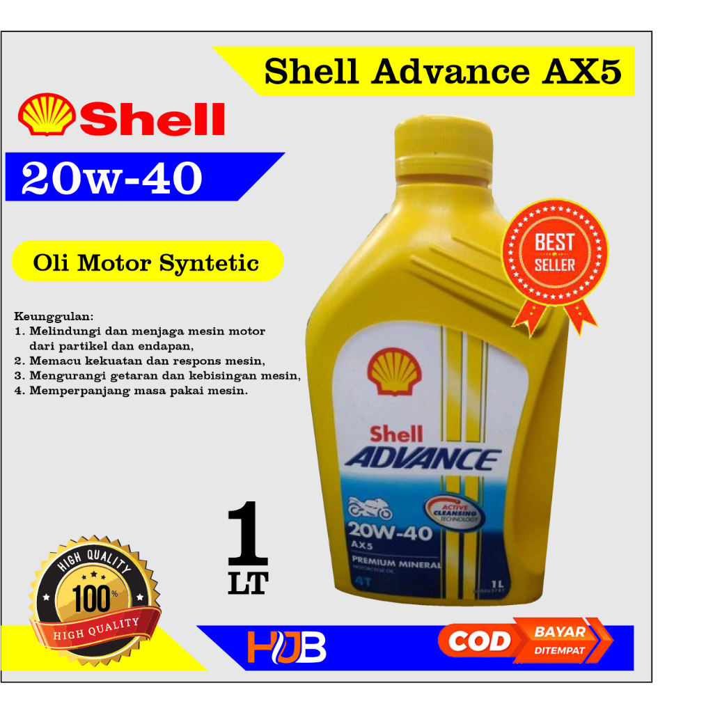 Jual shell advance ax5 20w 40 1 Liter | Shopee Indonesia