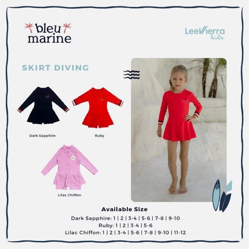 Jual LEEVIERRA KIDS - BLEU MARINE - GIRLS SKIRT DIVING - BAJU RENANG ...