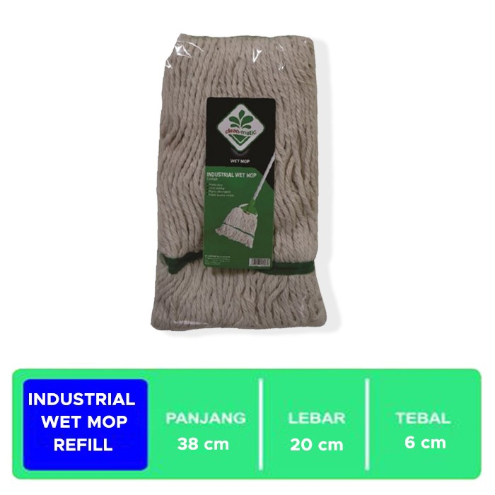 Jual Tchome Refill Pel Lantai Industri Wet Mop Jepit Cotton 220076 ...