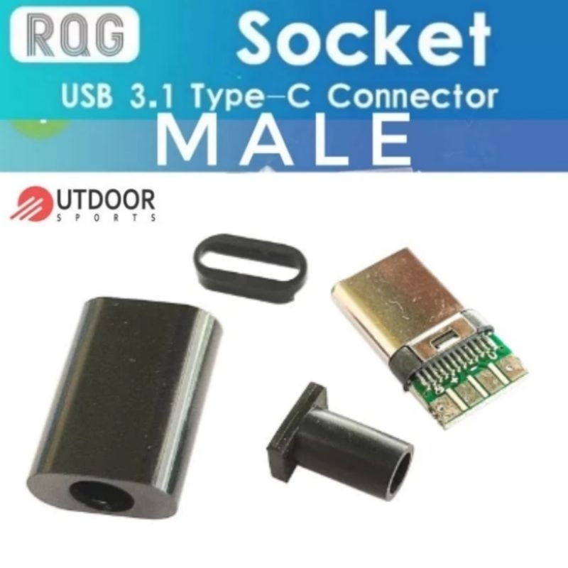 Jual Soket USB 3.1 Type C Male Plug Plus Casing | Shopee Indonesia