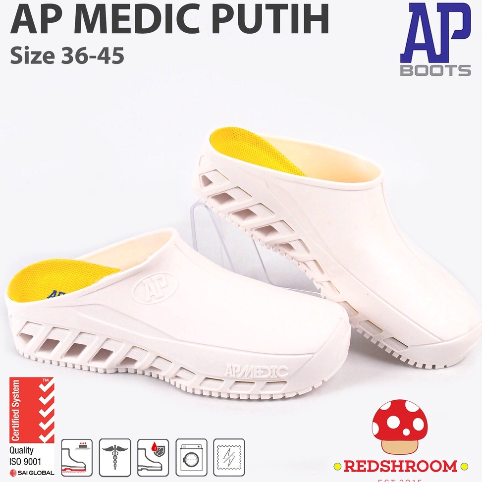 Jual PAKET LENGKAP Sepatu Medis AP MEDIC AP BOOTS Putih Perawat Dokter ...