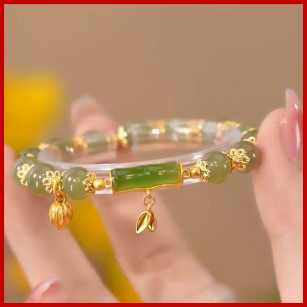 Jual GL02 -- Gelang Bambu Green model korea simple elegant steel ...