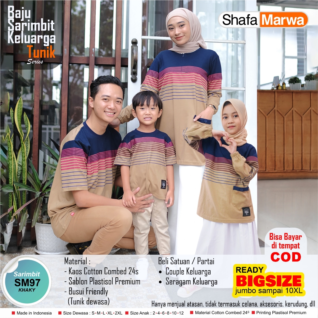 Jual ShafaMarwa Kaos Sarimbit Keluarga Original Baju Couple Atasan Tunik Family Set Muslim Ayah ...