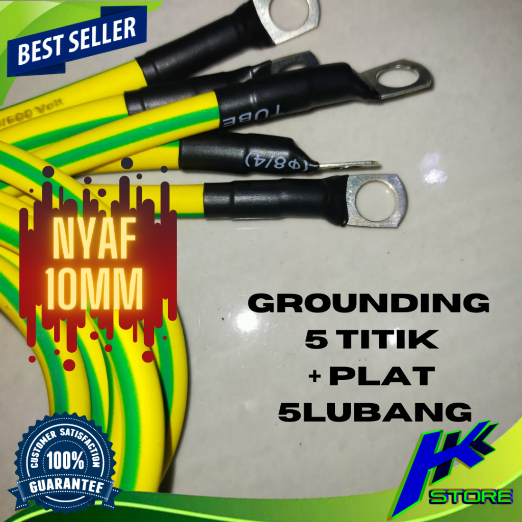 Jual Kabel Grounding 5 Titik NYAF 10mm Kuning Hijau Kabel Negatif Kabel ...