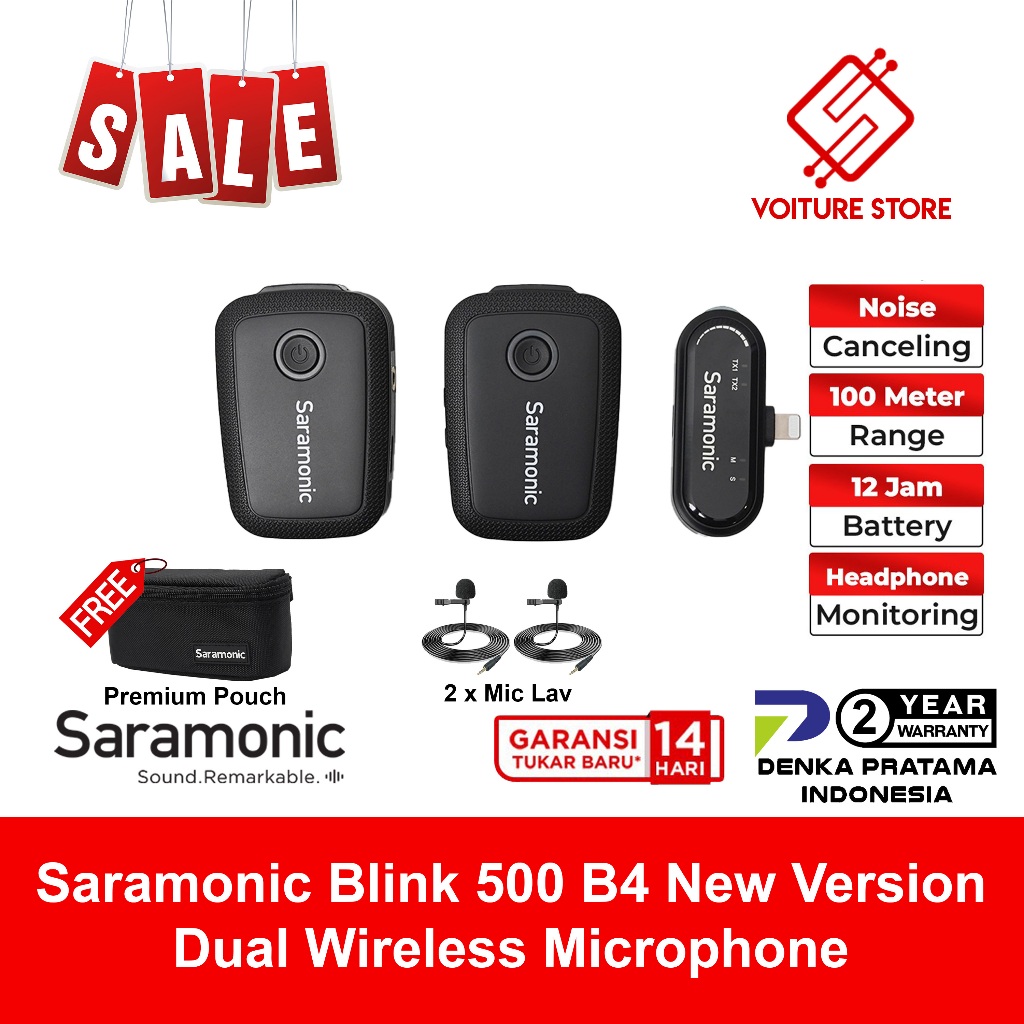 Jual Saramonic Blink 500 B4 New Version Dual Wireless Microphone for Lightning / Iphone | Shopee ...