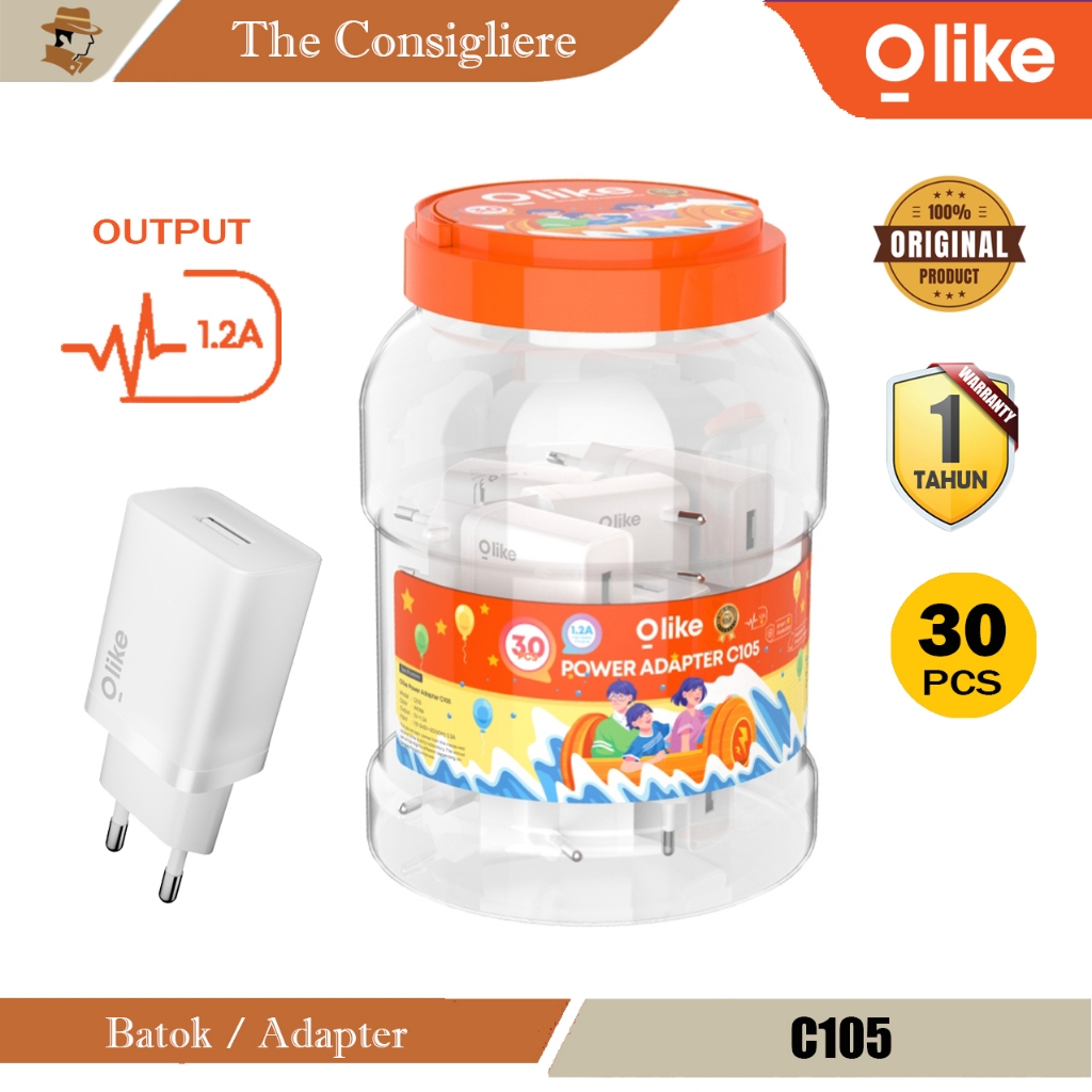 Jual (30 Pc) Olike Adapter Batok Charger 1,2A White C105 C102 | Shopee ...