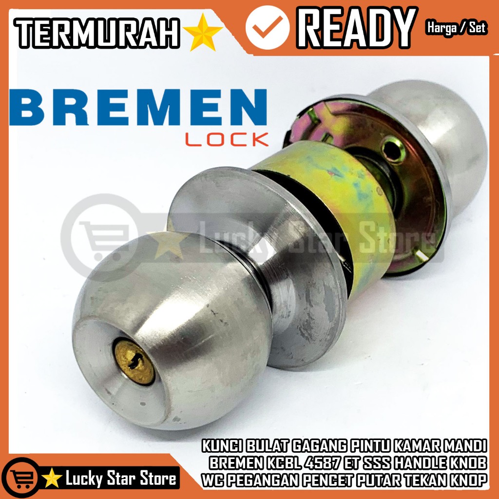 Jual BREMEN GAGANG HANDLE KUNCI BULAT KCBL 4587 ET SSS PINTU KAMAR ...